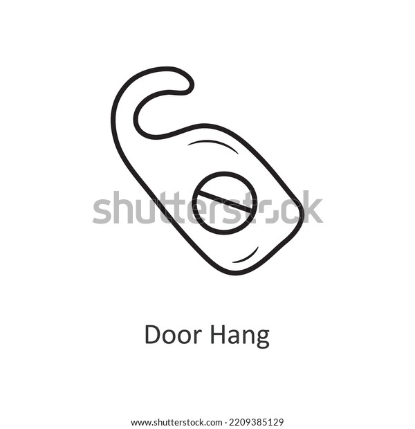 Door Hang Vector Outline Icon Design Stock Vector (Royalty Free ...