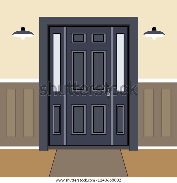 Door House Face Side Design Illustration Stock Vector (Royalty Free ...