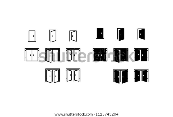 Door Icon Design Vector Symbol Set Stock Vector (Royalty Free ...