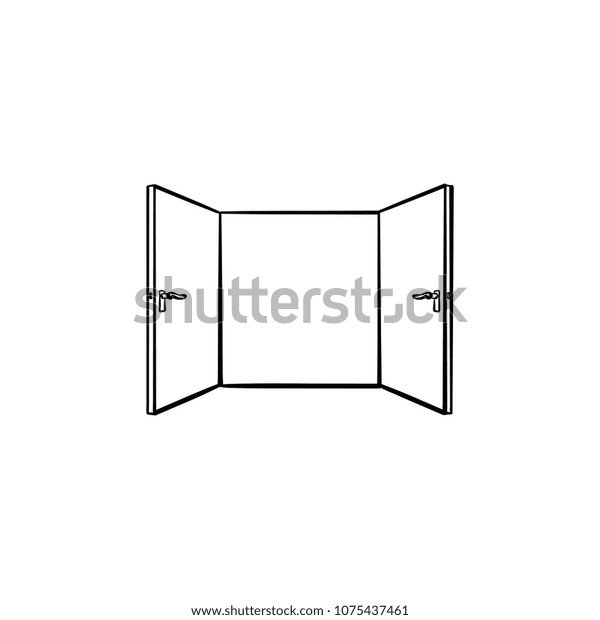 Door Opening Hand Drawn Outline Doodle: เวกเตอร์สต็อก (ปลอดค่าลิขสิทธิ์ ...