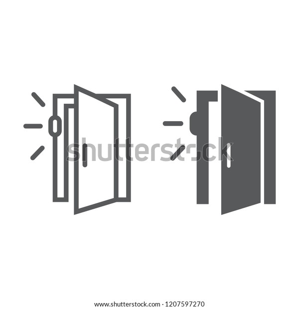 Door Sensor Line Glyph Icon Access Stock Vector (Royalty Free) 1207597270