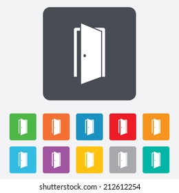 Door Sign Icon Enter Exit Symbol Stock Vector (Royalty Free) 212612254 ...