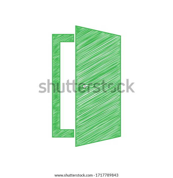 Door Sign Illustration Green Scribble Icon Stock Vector (Royalty Free ...