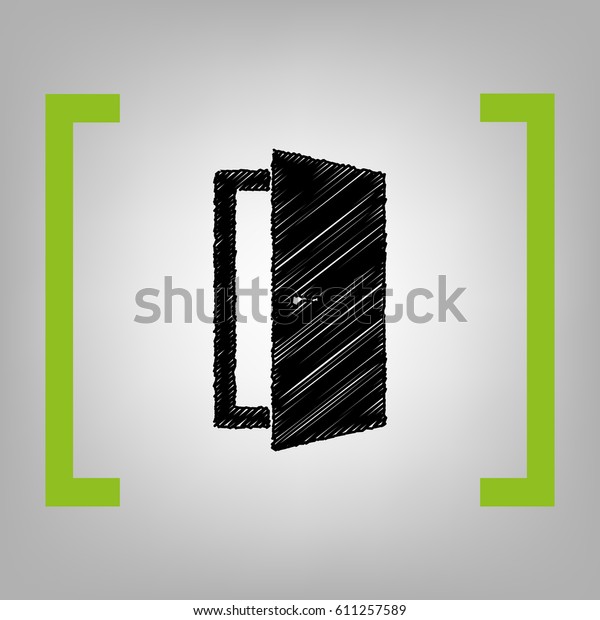 Door Sign Illustration Vector Black Scribble Stock Vector (Royalty Free ...
