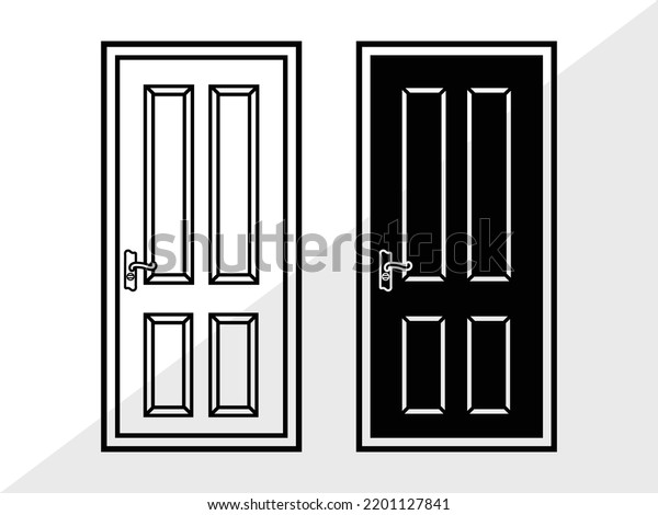 Door Svg Printable Vector Illustration Stock Vector (Royalty Free ...