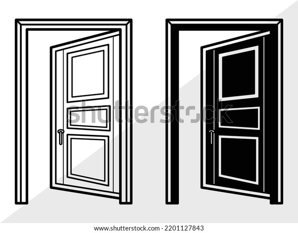 Door Svg Printable Vector Illustration Stock Vector (Royalty Free ...
