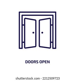 Doors Open Icon Construction Collection Thin Stock Vector (Royalty Free ...