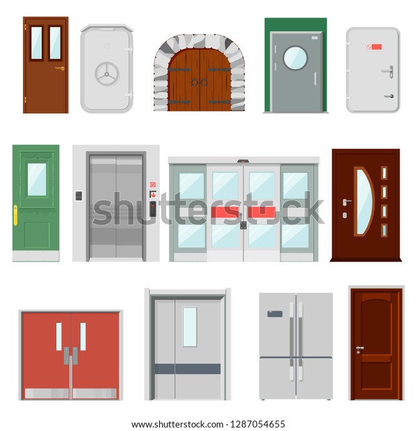 Doors Vector Doorway Front Entrance Lift: เวกเตอร์สต็อก (ปลอดค่า ...