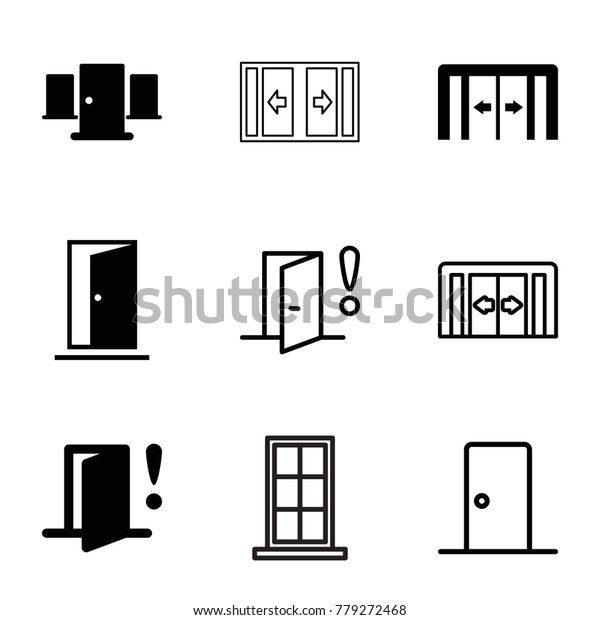 Doorway Icons Set 9 Editable Filled Stock Vector (Royalty Free ...