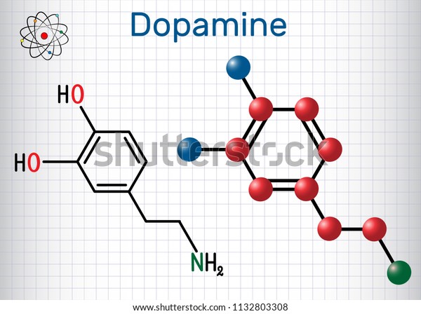 Dopamine Da Molecule Structural Chemical Formula Stock Vector (Royalty ...
