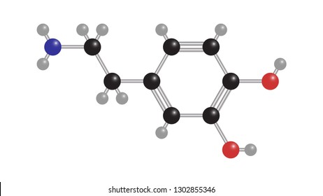 Dopamine Molecule Vector Molecular Structure Vector Stock Vector ...