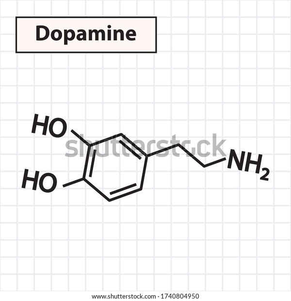 Dopamine Structure Chemistry Vector Illustration Stock Vector (Royalty ...