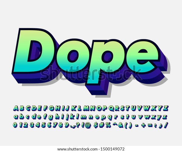 Dope 3d Alphabet Design Sticker Project Stock Vector (Royalty Free ...
