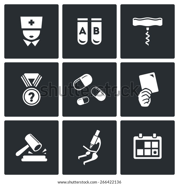 Doping Icons Test Vial Medal Showdown Stock Vector (Royalty Free ...