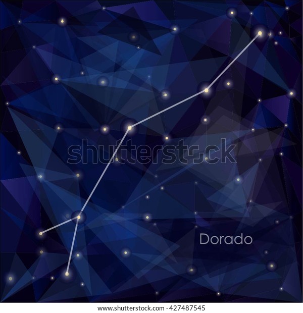Dorado Constellation Night Sky Background Triangulation Stock Vector ...