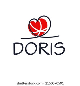 Doris Calligraphy Female Name Vector Illustration Stock Vector (Royalty ...