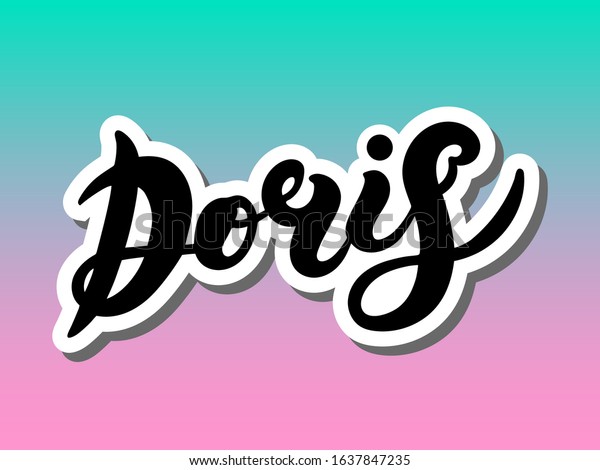 Doris Womans Name Hand Drawn Lettering Stock Vector (Royalty Free ...