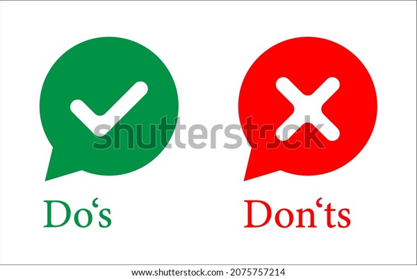 Dos Donts Correctly No Check Check Stock Vector (Royalty Free ...