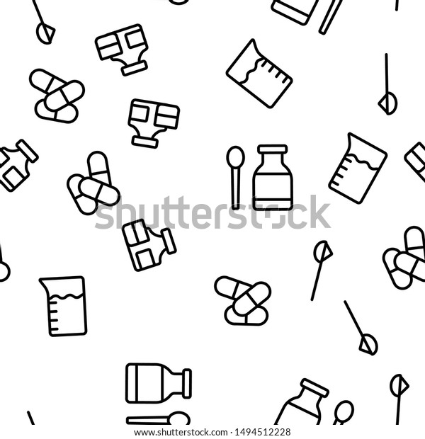 Dosage Dosing Drugs Vector Seamless Pattern Stock Vector (Royalty Free ...