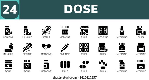 Dose Icon Set 24 Filled Dose Stock Vector (Royalty Free) 1418427257