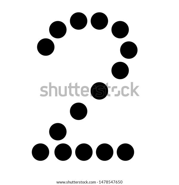 Dot Alphabet Make Circle Number 2 Stock Vector (Royalty Free ...