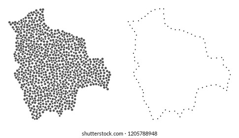 Dot Contour Map Bolivia Created Dots Stock Vector (Royalty Free ...