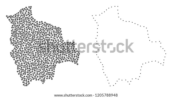Dot Contour Map Bolivia Created Dots Stock Vector (Royalty Free) 1205788948