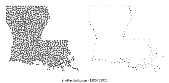 Dot Contour Map Louisiana State Designed Stock Vector (Royalty Free ...