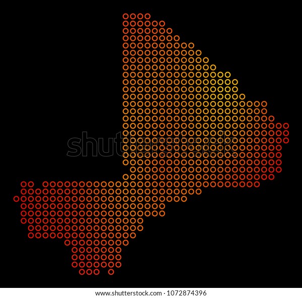 Dot Fire Mali Map Vector Territory: vector de stock (libre de regalías ...