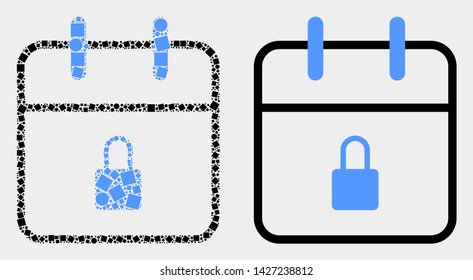 Dot Flat Lock Calendar Page Icons Stock Vector (Royalty Free) 1427238812