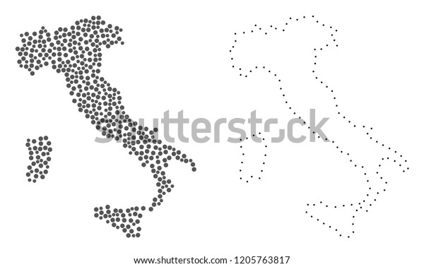 Vektor Stok Dot Frame Map Italy Formed Dots (Tanpa Royalti) 1205763817 ...