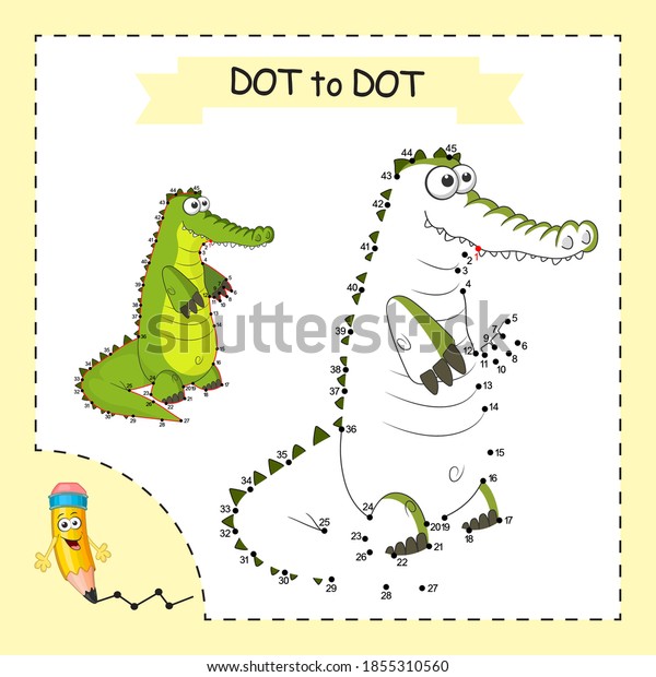 Dot Dot Game Crocodile Connect Dots Stock Vector (Royalty Free ...