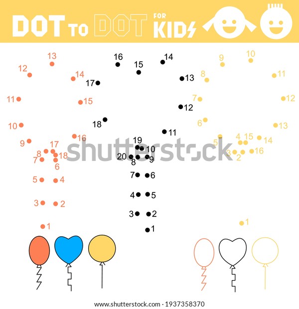 Dot Dot Game Kids Connect Numbers Stock Vector (Royalty Free ...