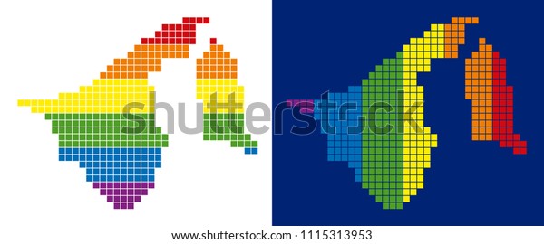 Dot Lgbt Brunei Map Variants Vector Stock Vector (Royalty Free) 1115313953