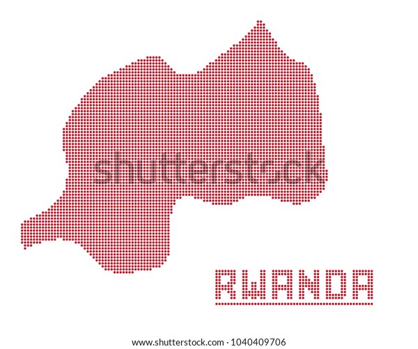 Dot Map Rwanda Africa Isolated On Stock Vector (Royalty Free ...