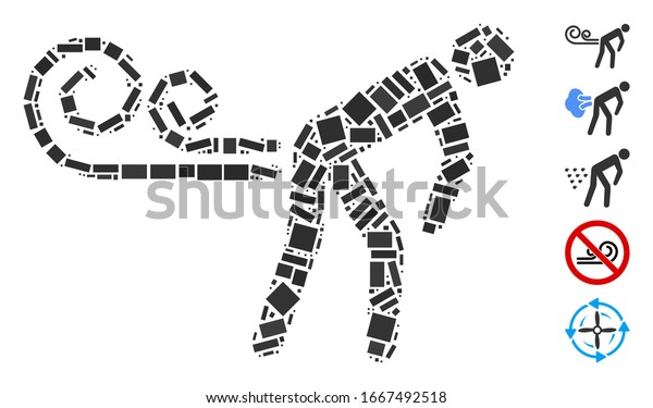 Dot Mosaic Based On Farting Wind Stock Vector (Royalty Free) 1667492518 ...