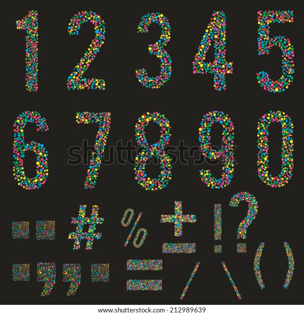 Dot Number Set Vectors Number Set Stock Vector (Royalty Free) 212989639