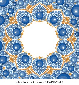 Dot Painting Beautiful Round Frame Design Stock Vector (Royalty Free ...