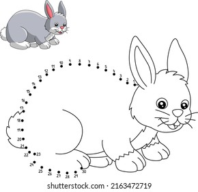 Dot Dot Rabbit Coloring Page Kids Stock Vector (Royalty Free ...