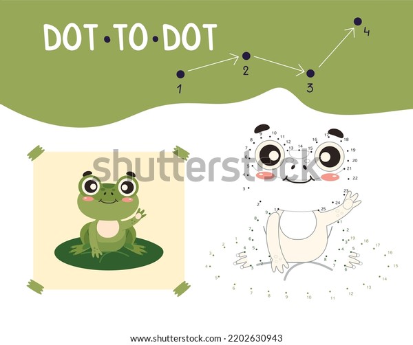 Dot Dot Worksheet Template Frog Numbers Stock Vector (Royalty Free ...