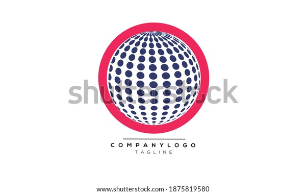 Doted Globe Icon Monogram Letter Text Stock Vector (Royalty Free ...