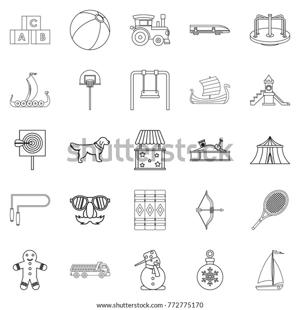 Dotish Icons Set Outline Set 25 Stock Vector (Royalty Free) 772775170 ...