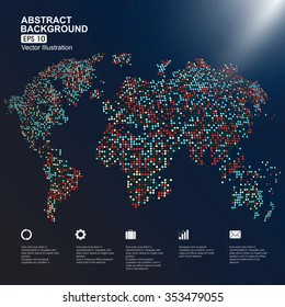 Dots Colorful Threedimensional Map World Infographicsabstract Stock ...
