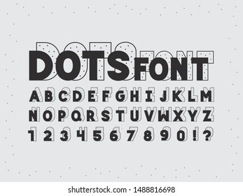 Dots Font Vector Alphabet Letters Numbers: vector de stock (libre de ...