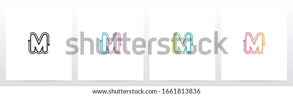 Dots Lines On Outside Letter Logo Stock Vector (Royalty Free) 1661813836