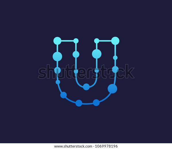 Dotted Alphabet Technology Logo Simple Modern Stock Vector (Royalty ...
