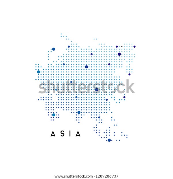 Dotted Asia Map Logo Design Inspiration Stock Vector (Royalty Free ...