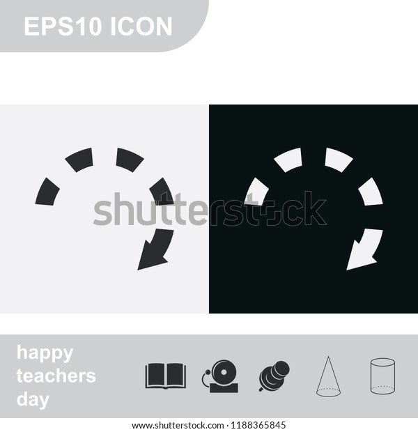 Dotted Bar Circle Arrow Black White Stock Vector (Royalty Free ...