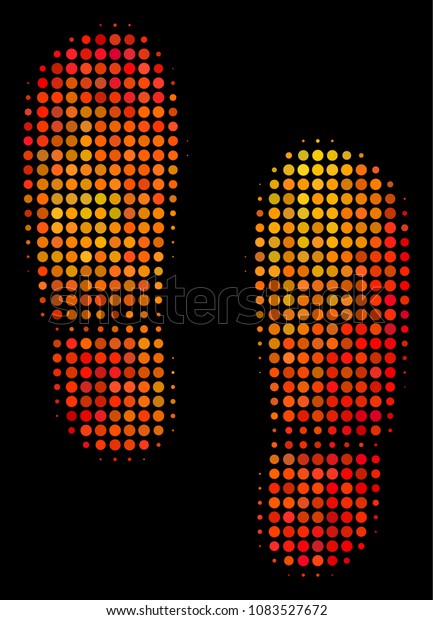 Dotted Boot Footprints Icon Bright Pictogram Stock Vector (Royalty Free ...