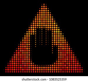 Dotted Caution Icon Bright Pictogram Hot Stock Vector (Royalty Free ...